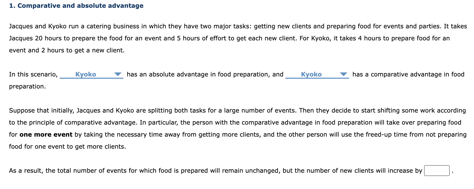 Solved 1. Comparative and absolute advantage Jacques and | Chegg.com