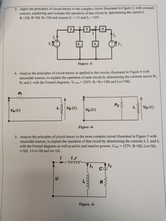 Solved 3- Apply the principles of circuit theory to the | Chegg.com