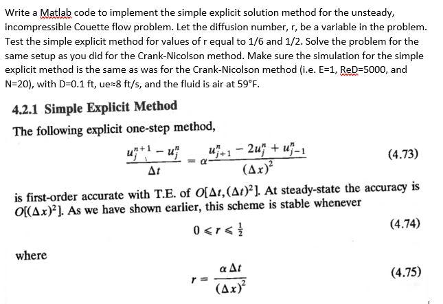 Write a Matlab code to implement the simple explicit | Chegg.com