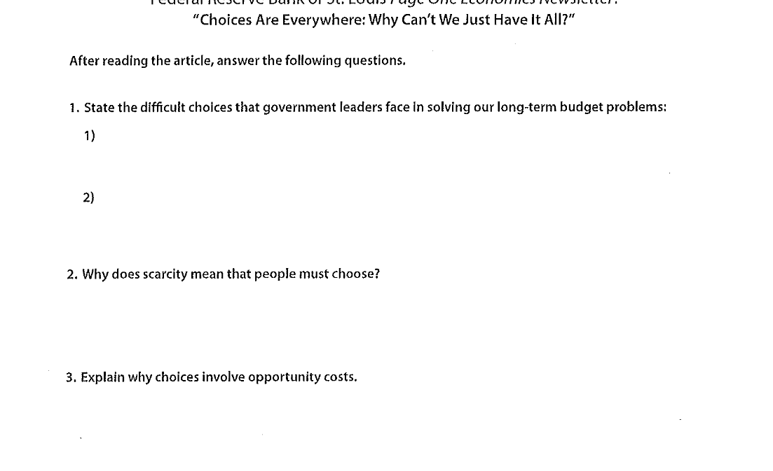 "Choices Are Everywhere: Why Can't We Just Have It | Chegg.com