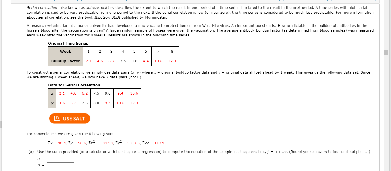 Solved Serial Correlation Also Known As Autocorrelation