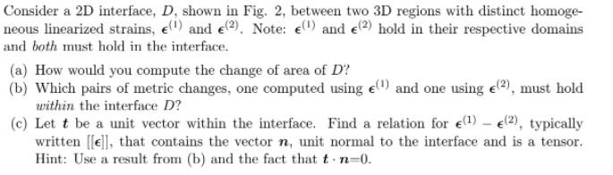 Solved Consider a 2D interface, D, shown in Fig. 2, between | Chegg.com