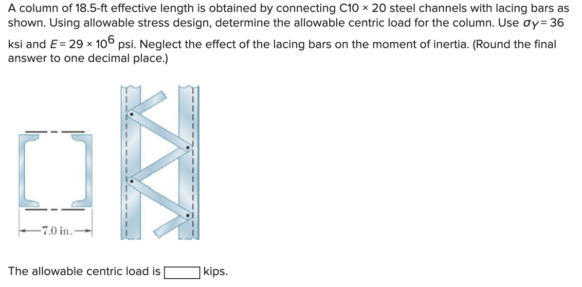 Solved A column of 18.5-ft effective length is obtained by | Chegg.com