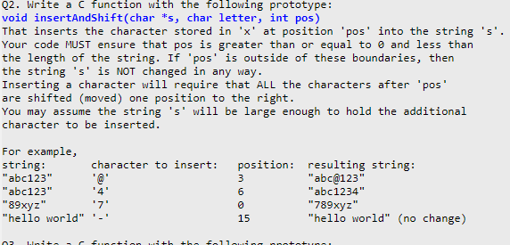 Solved Q2. Write a c function with the following prototype: | Chegg.com