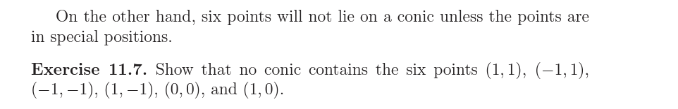 Solved On the other hand, six points will not lie on a conic | Chegg.com