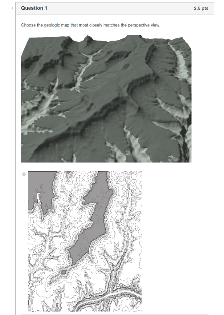 Solved DQuestion 1 2.5 pts Choose the geologic map that most | Chegg.com Solved DQuestion 1 2.5 pts Choose the geologic map that most | Chegg.com