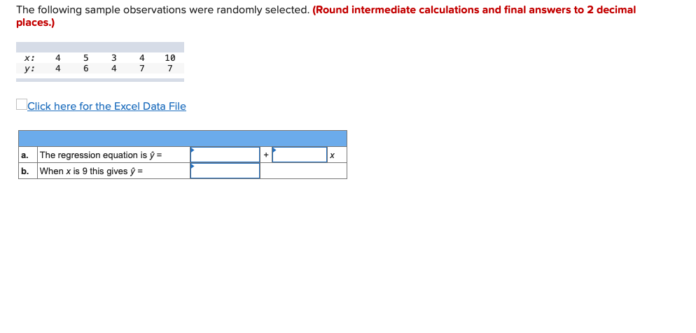 Solved The following sample observations were randomly | Chegg.com