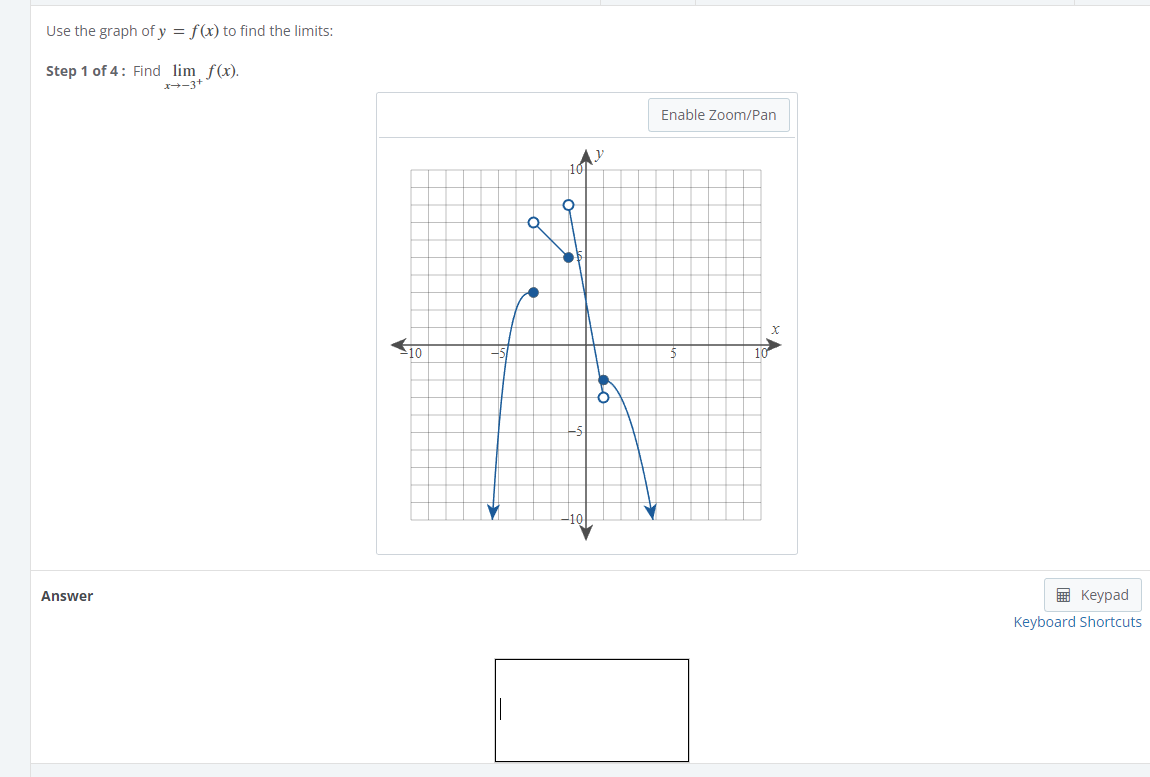 [Solved]: Use the graph of y = f(x) to find the limits: St