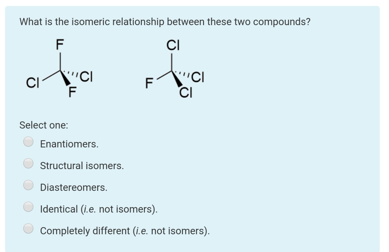 Solved What is the isomeric relationship between these two | Chegg.com