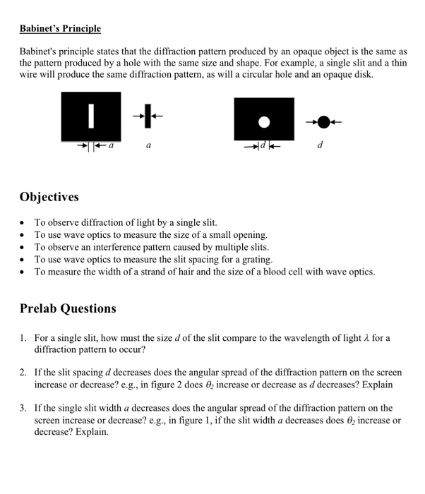 Solved Babinet's Principle Babinet's principle states that | Chegg.com