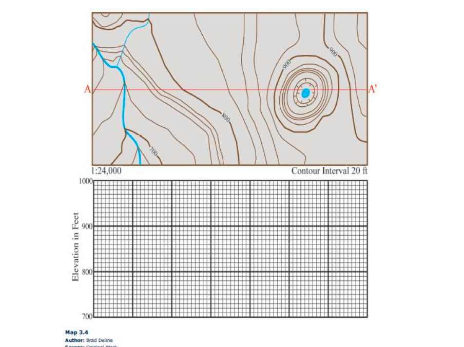 Solved 124000 Contour Interval 20 Ft 800 700 Map 34