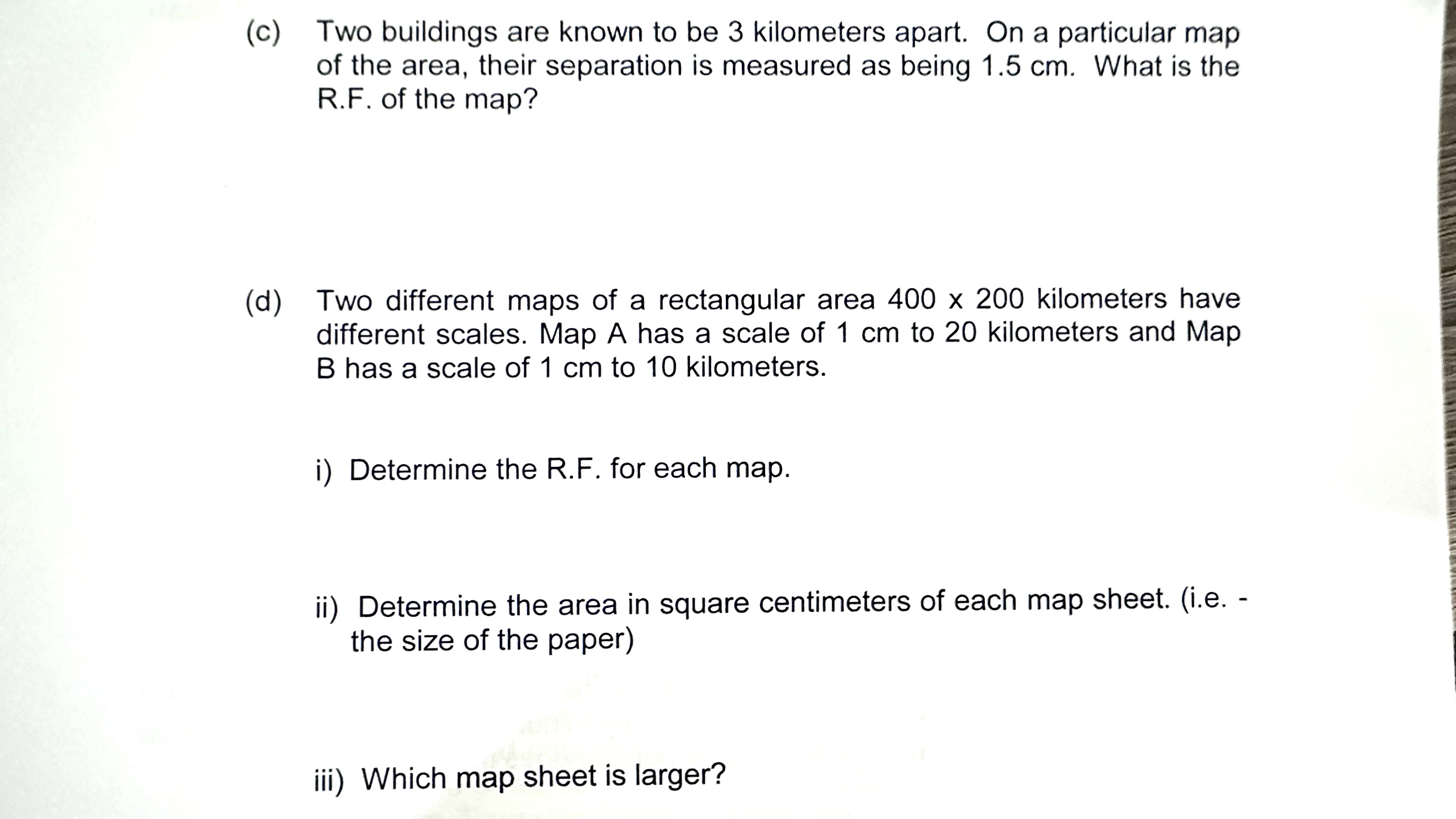 Solved (c) Two buildings are known to be 3 kilometers apart. | Chegg.com