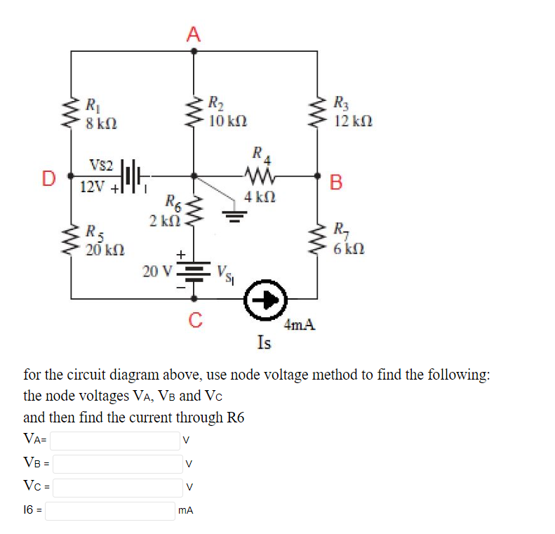 Solved for the circuit diagram above, use node voltage | Chegg.com