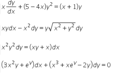 Solved Classify the following First Order Differential | Chegg.com