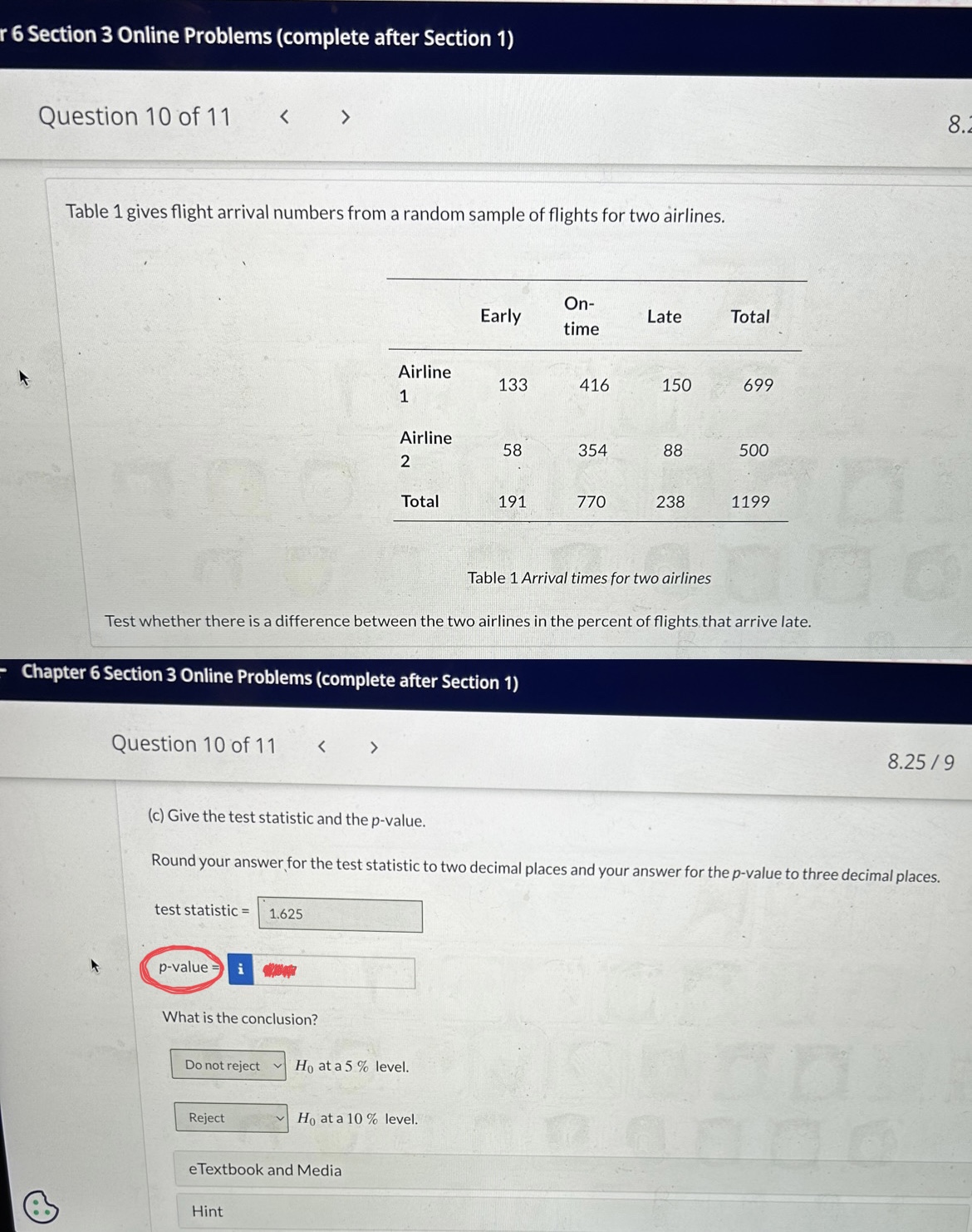 Solved Table 1 gives flight arrival numbers from a random | Chegg.com