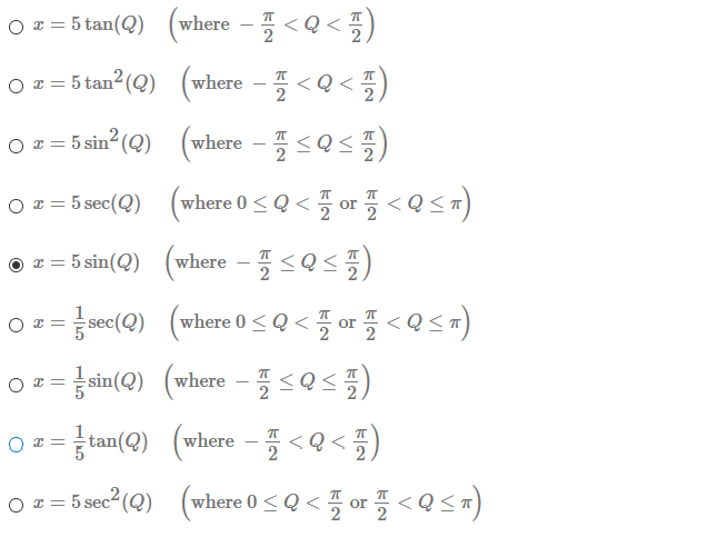 Solved o O r = 5 tan(Q) (where – FORMATTING: Your answer | Chegg.com