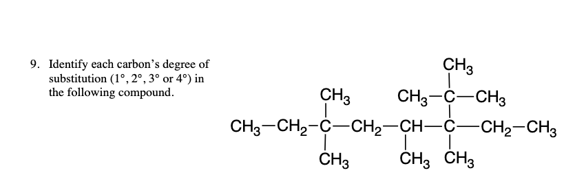 Solved Identify each carbon's degree ofsubstitution or | Chegg.com