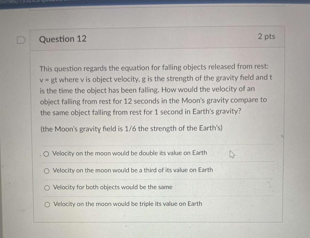 Solved Question 12 This question regards the equation for | Chegg.com