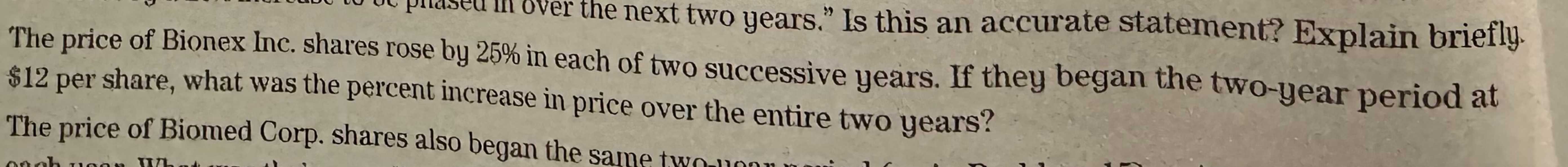 Solved $12 ﻿per share, what was the percesive years. If they | Chegg.com