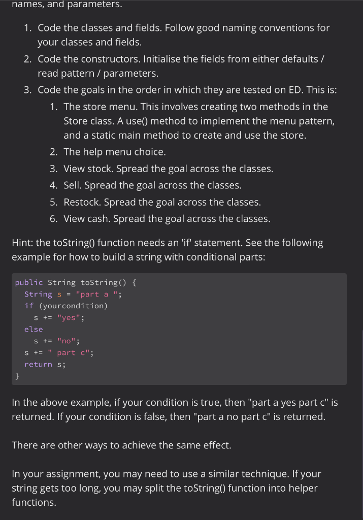 Solved e Description Store specification: A store sells one | Chegg.com