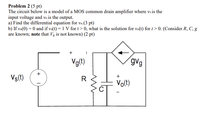 Solved Problem 2 (5 ﻿pt)The circuit below is a model of a | Chegg.com