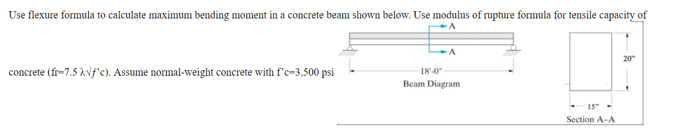 Solved Use flexure formula to calculate maximum bending | Chegg.com