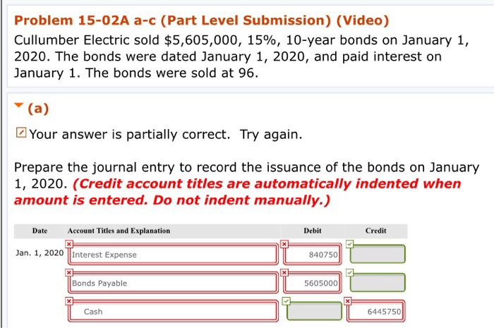 Solved Problem 15-02A a-c (Part Level Submission) (Video) | Chegg.com