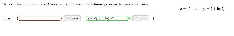 Solved Use calculus to find the exact Cartesian coordinates | Chegg.com