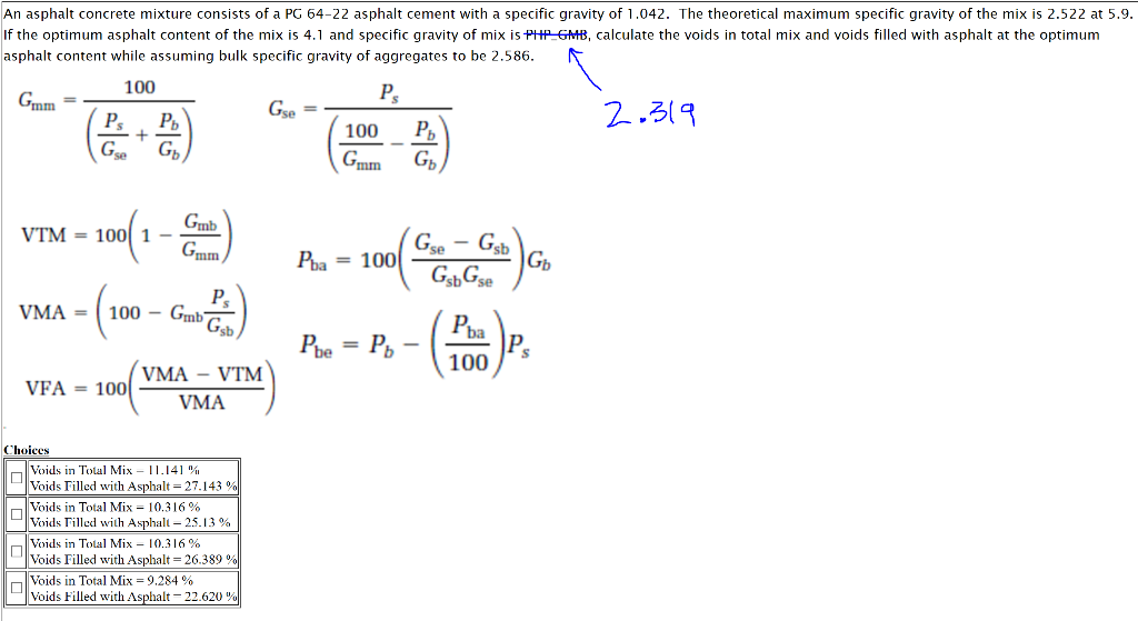 Solved An asphalt concrete mixture consists of a PG 64-22 | Chegg.com