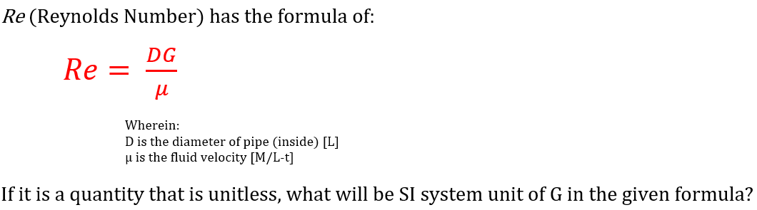 Reynolds Number Formula