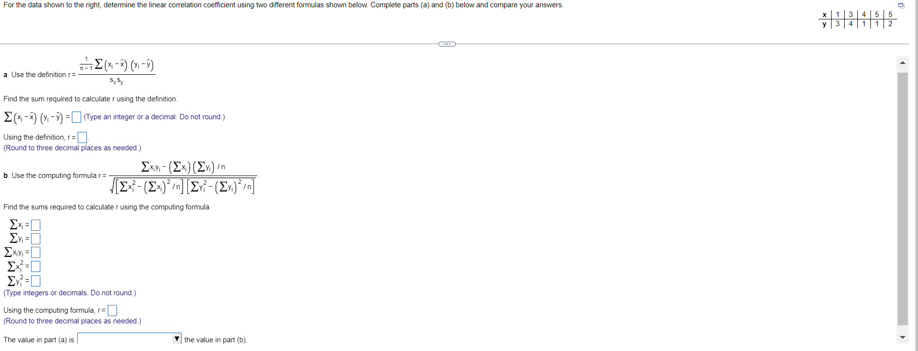 [Solved]: 2 For the data shown to the right, determine the
