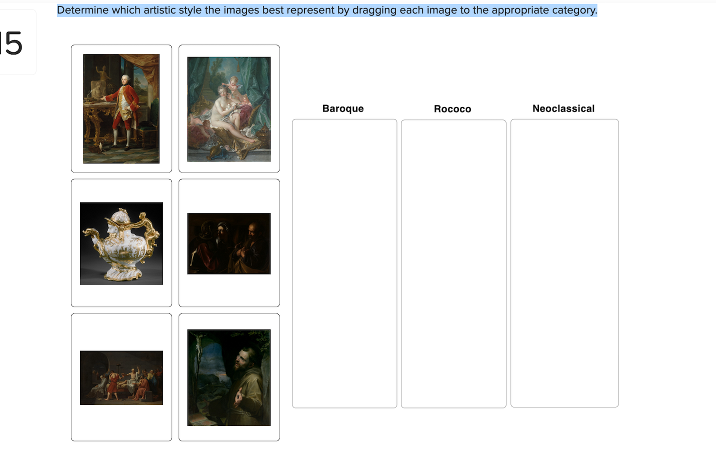 Determine which artistic style the images best | Chegg.com