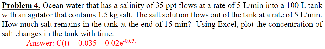 Solved Problem 4. Ocean water that has a salinity of 35ppt | Chegg.com