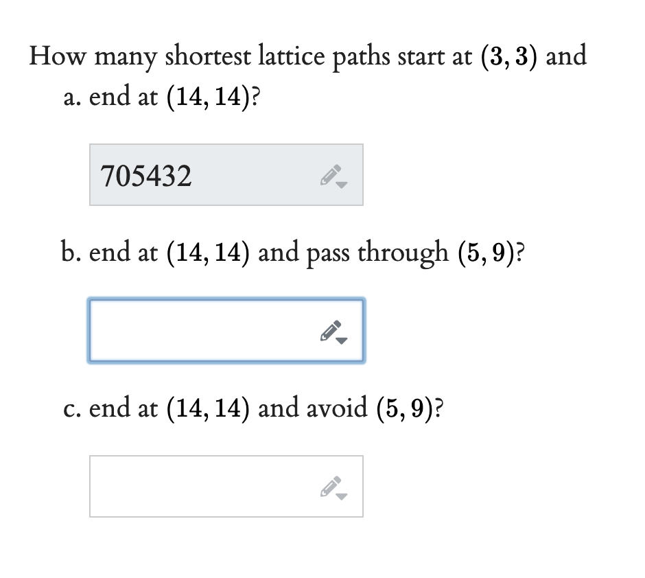 Solved How many shortest lattice paths start at (3,3) ﻿anda. | Chegg.com