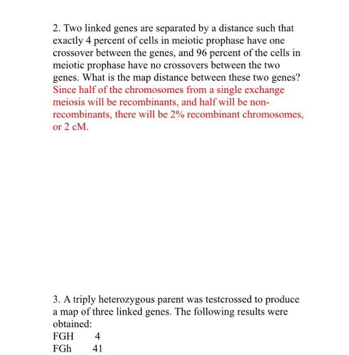 Solved Two linked genes are separated by a distance such | Chegg.com