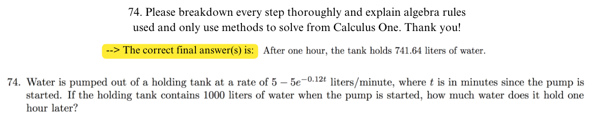 Solved 74. Please breakdown every step thoroughly and | Chegg.com