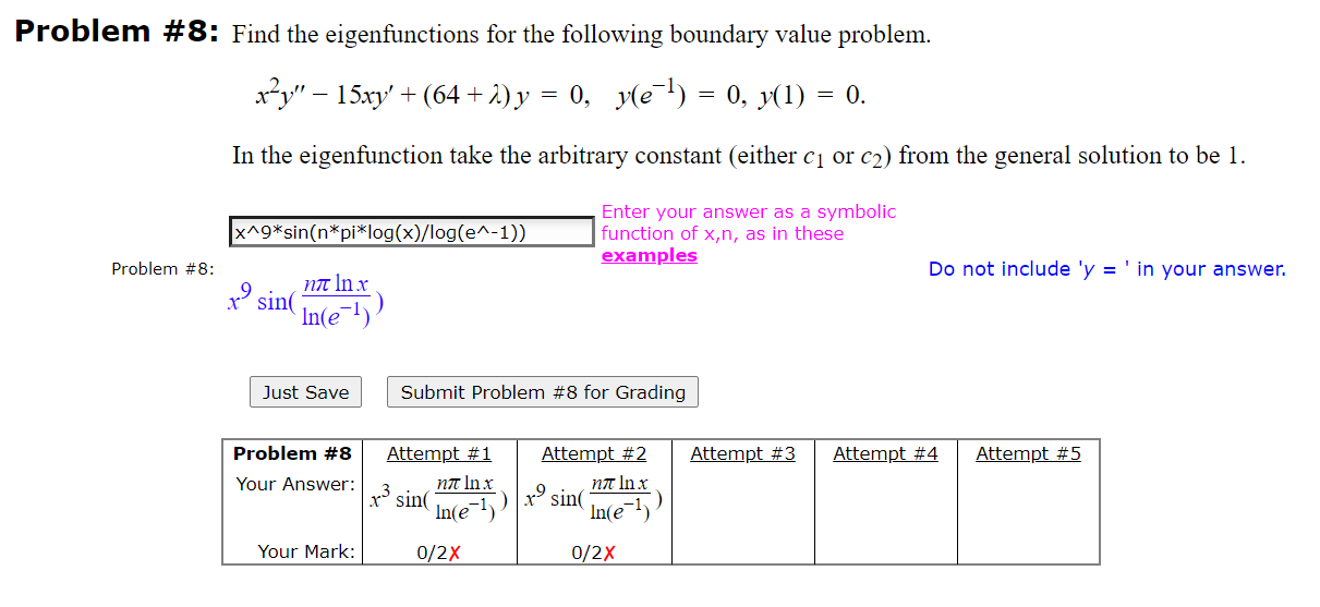 Solved Problem #8: Find the eigenfunctions for the following | Chegg.com Solved Problem #8: Find the eigenfunctions for the following | Chegg.com