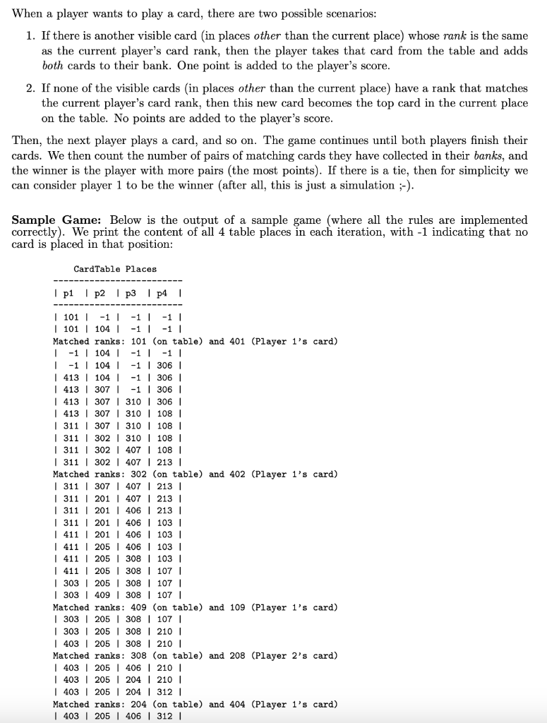 Solved 1 Let's play cards! Problem Description and Goals | Chegg.com