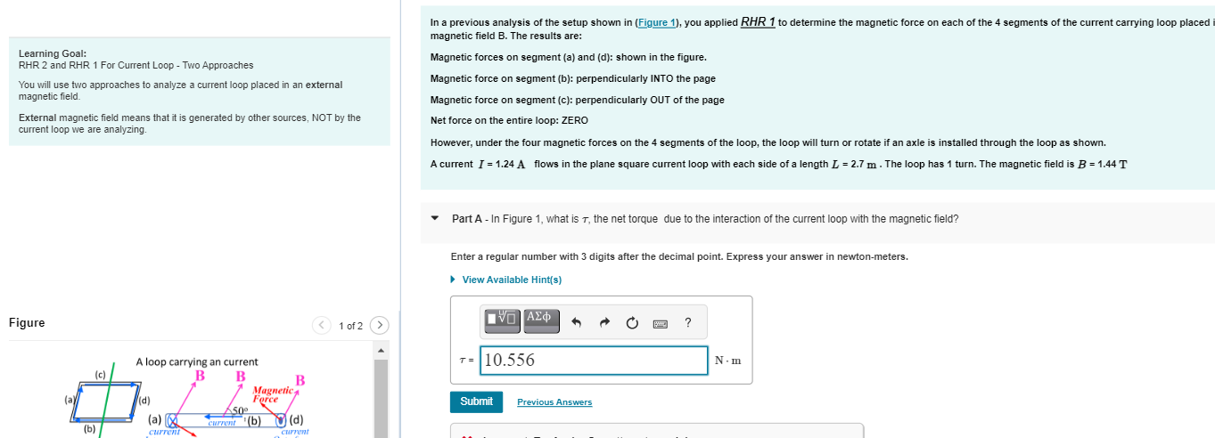 Solved Learning Goal: RHR 2 and RHR 1 For Current Loop - Two | Chegg.com