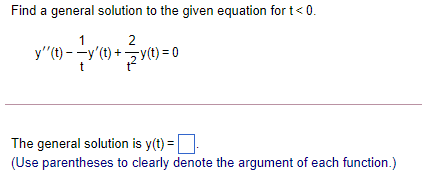 Solved Find a general solution to the given equation for | Chegg.com