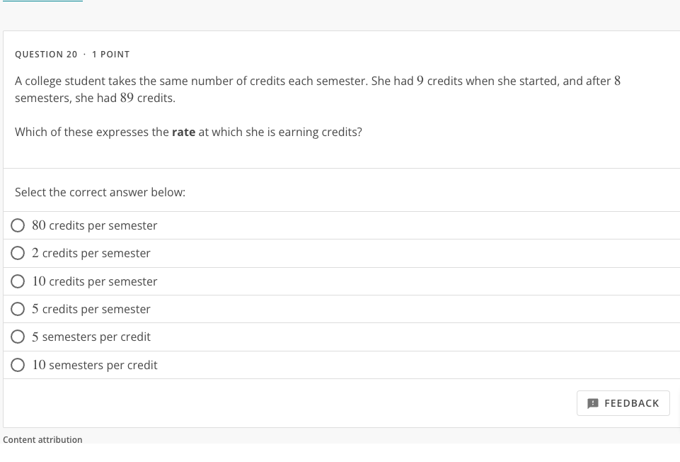 Solved QUESTION 20 1 ﻿POINTA college student takes the same | Chegg.com