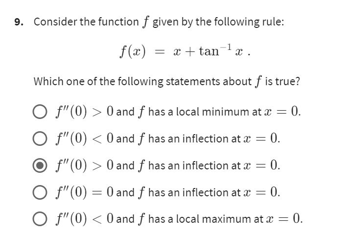 Solved Consider the function f given by the following rule: | Chegg.com