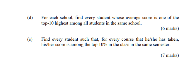 Solved 2 Consider A School Database With The Following Chegg