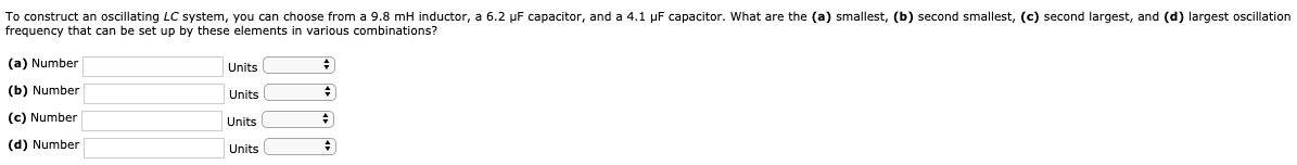 Solved To construct an oscillating LC system, you can choose | Chegg.com