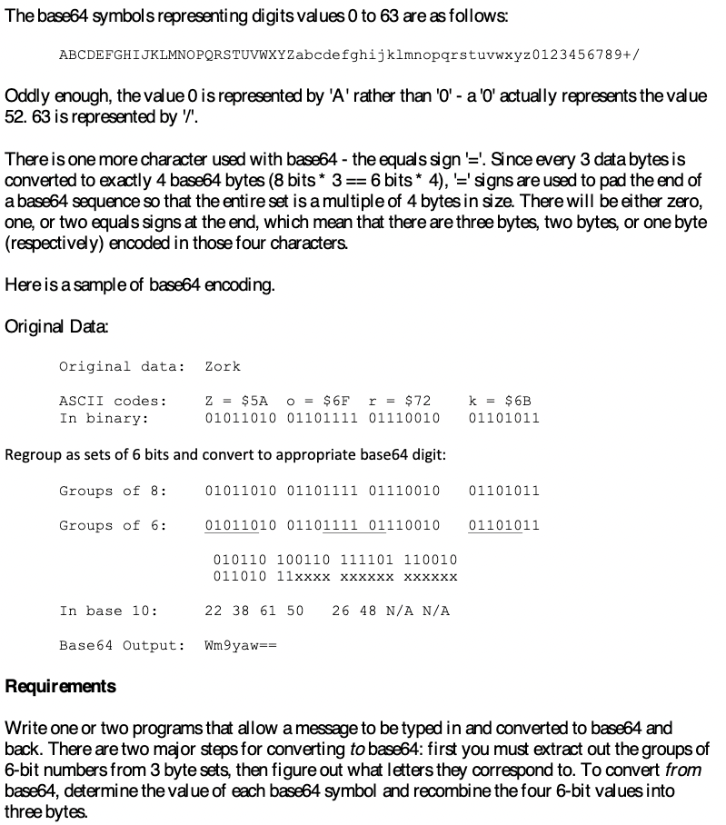 Solved The base64 symbols representing digits values 0 to 63 | Chegg.com