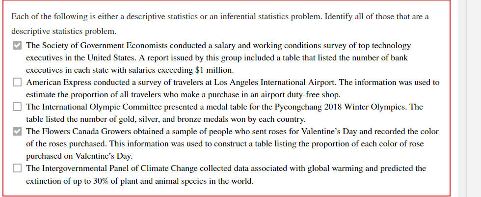 Solved Each of the following is either a descriptive | Chegg.com