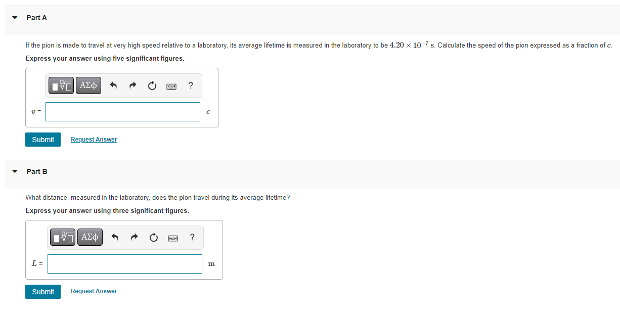 Solved The negative pion (π−)is an unstable particle with an | Chegg.com