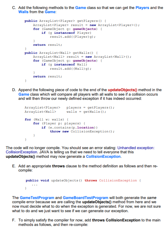 1Recall these classes GameObject MovableObject | Chegg.com
