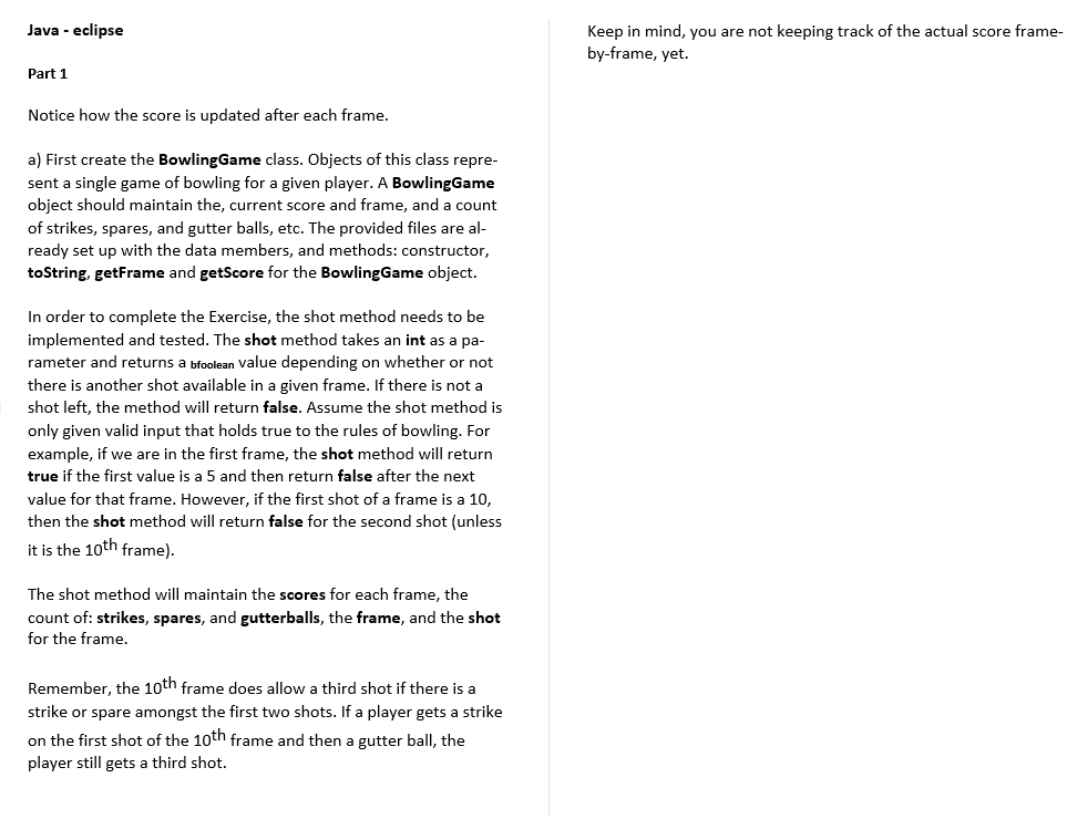 Solved Java eclipse Keep in mind, you are not keeping track | Chegg.com