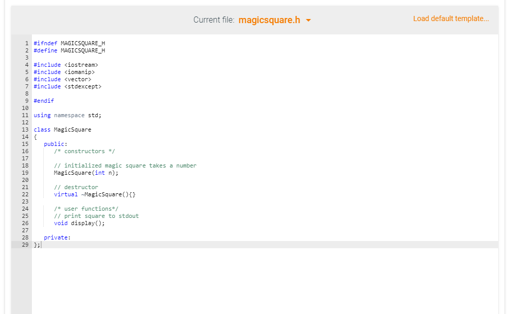 Solved Magic square done in cpp! needs a main.cpp needs a | Chegg.com
